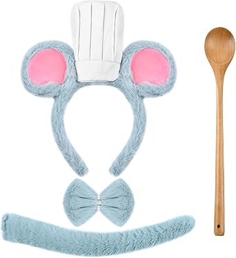 Amazon.com: Kuscul 4 Pcs Halloween Mouse Chef Costume Include Mice Ears ...