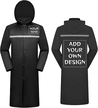Amazon.com: Generic Custom Mens Long Hooded Safety Reflective Rain ...