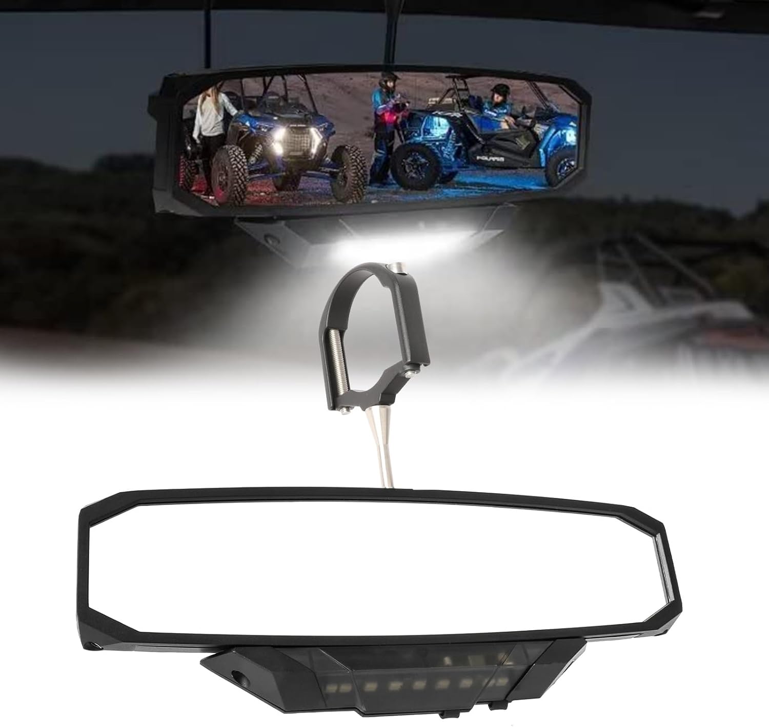 Amazon.com: CO LIGHT UTV Rear View Center Mirror 12 inch with RGBW ...
