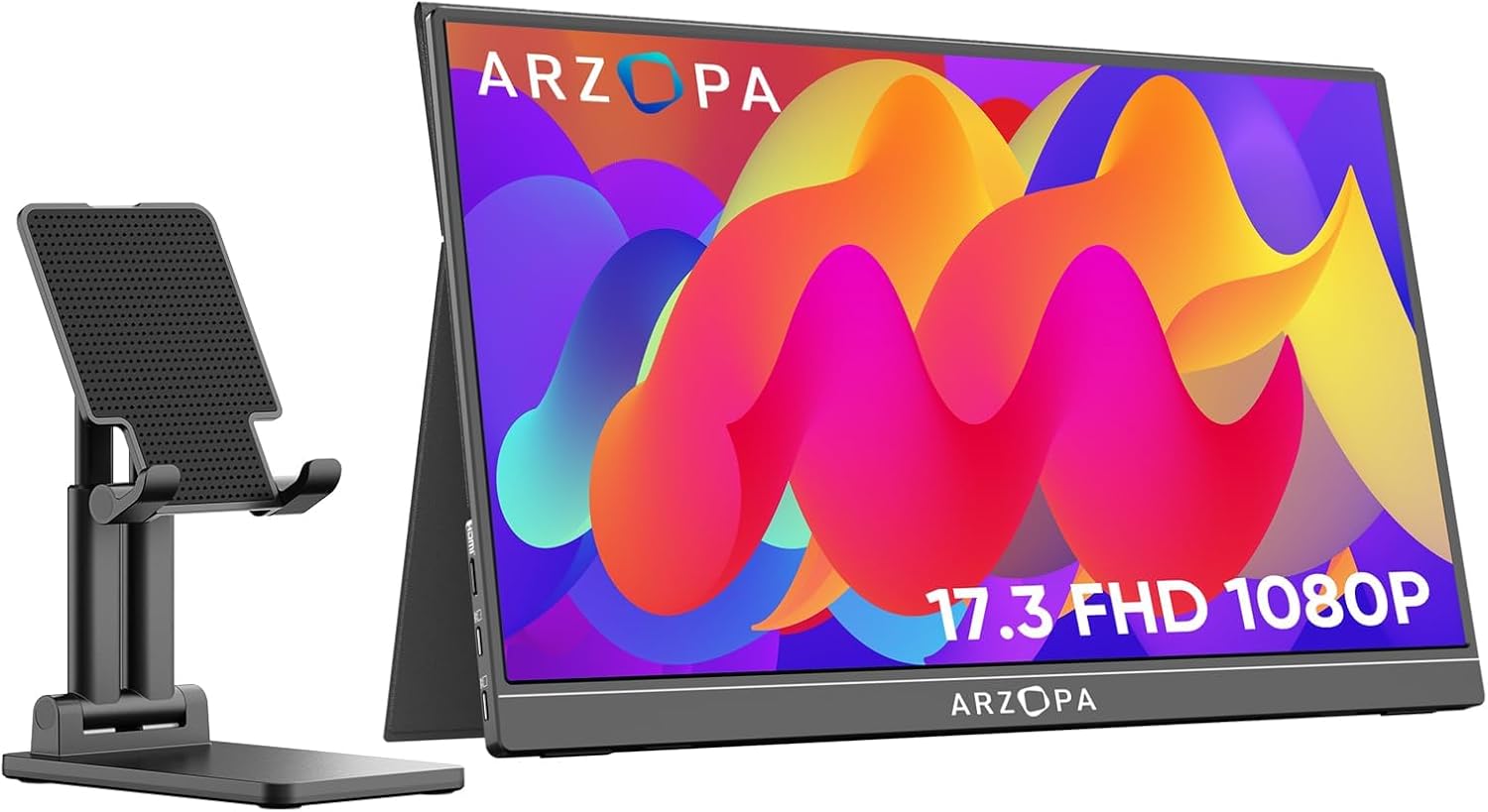 Amazon.com: ARZOPA Portable Monitor & Tablet Stand, 17.3'' 1080P FHD ...