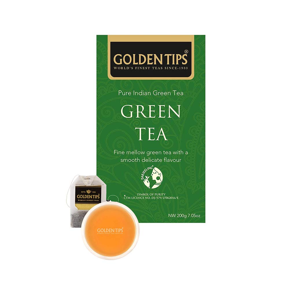 Golden Tips Healthy/ Natural and Organic Darjeeling Green Tea Bags (100 ...