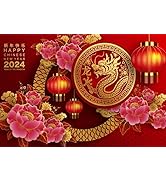 Amazon.com : Leowefowa Chinese New Year Backdrop 10x8ft Lunar New Year ...