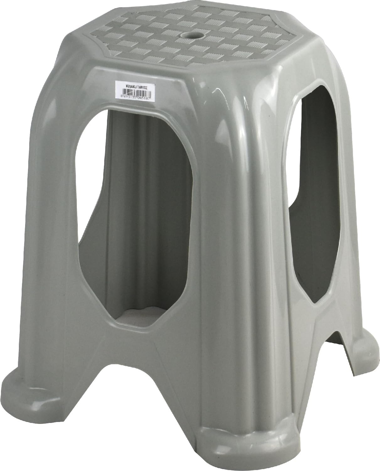 Rammento Set of 2 Light Brown Rattan Effect Stools - Durable Plastic ...