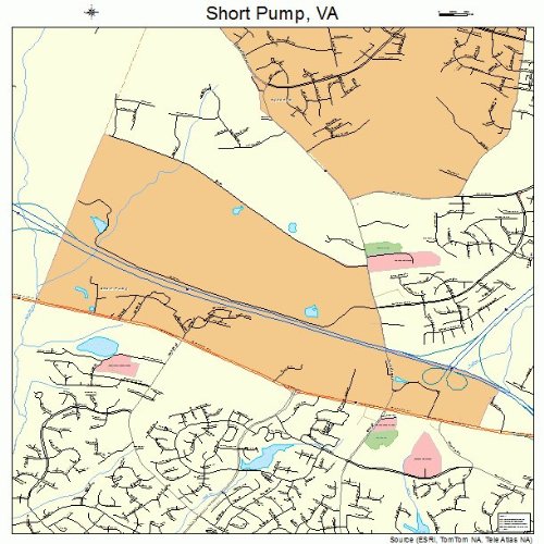 Amazon.com : Large Street & Road Map of Short Pump, Virginia VA ...