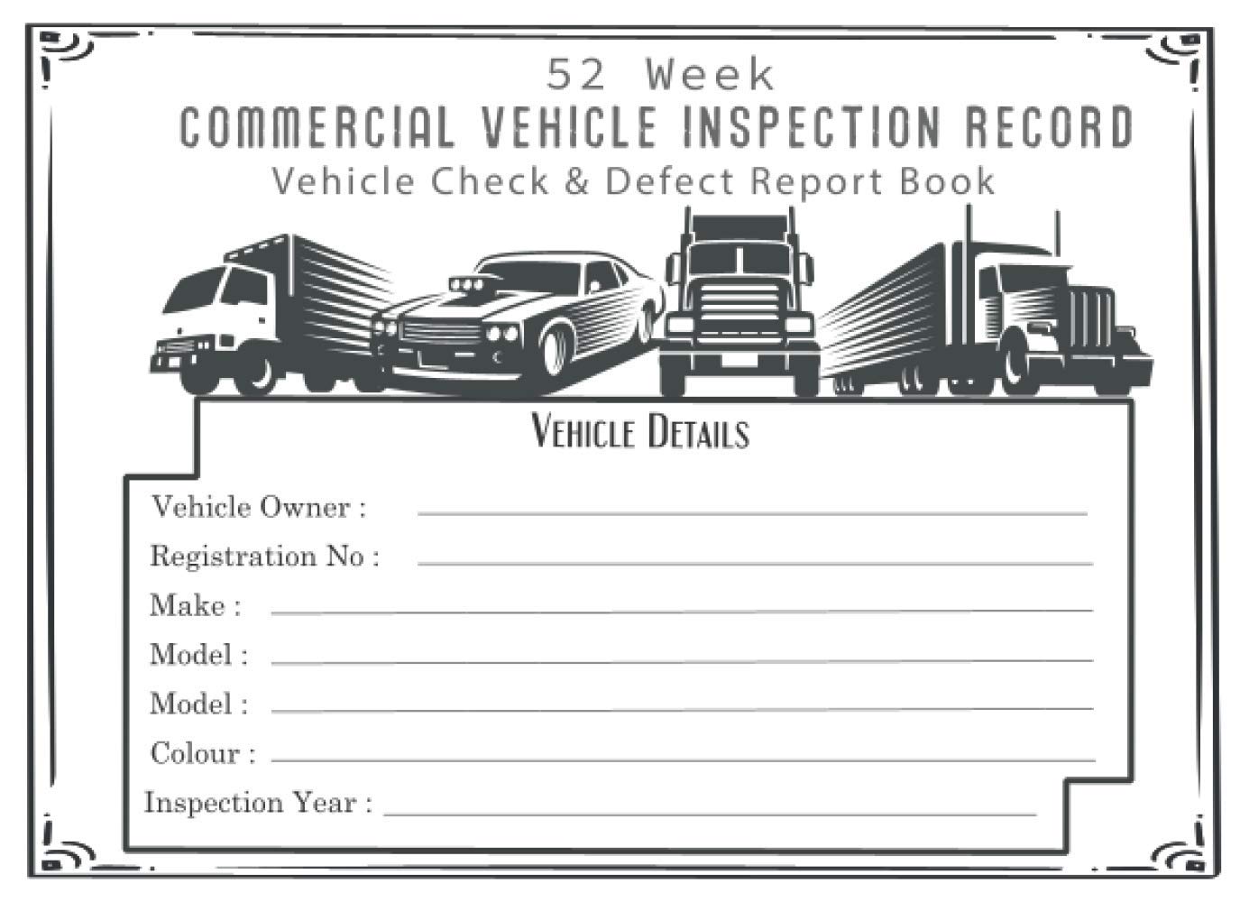 Buy 52 Week Commercial Vehicle Inspection Record Vehicle Check & Defect ...
