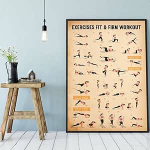 Amazon.com: Exercises Fit & Firm Workout Poster Workout Exercise Wall ...