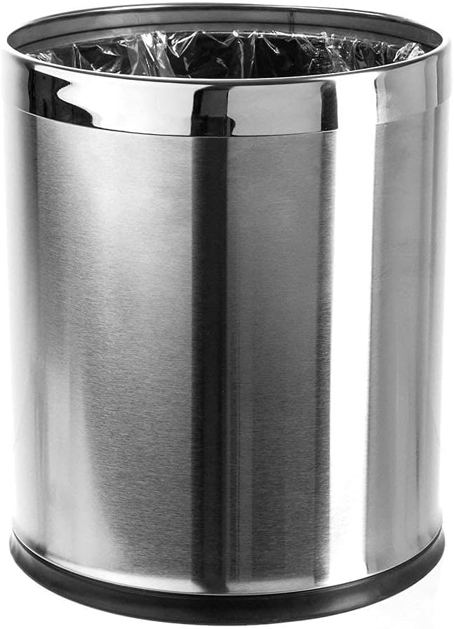 mofna Stainless Steel Open Type Solid Dustbin Without Lid - Recycle Bin ...