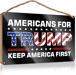 Amazon.com: Abipuir Americans for Trump Keep America First! Wooden Sign ...