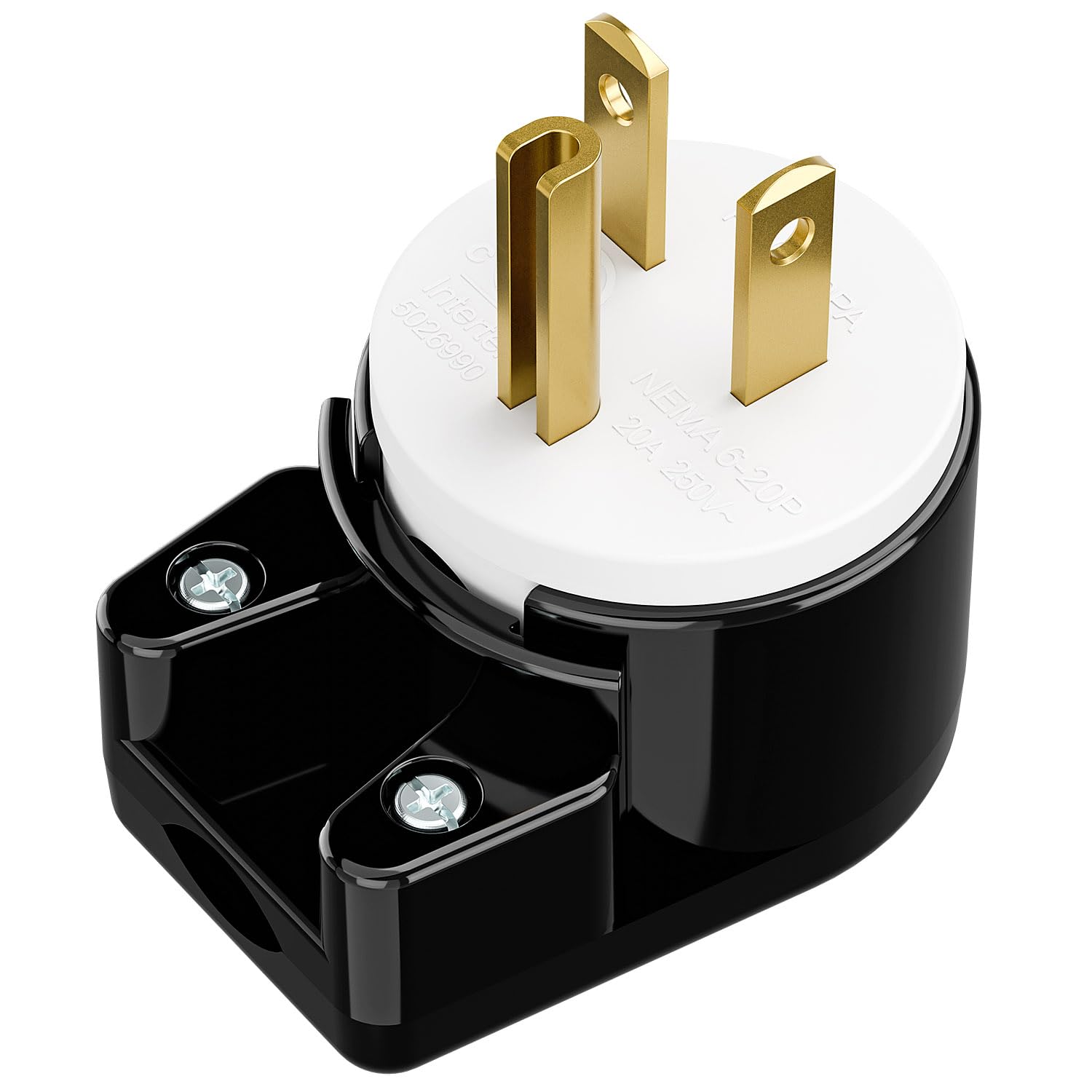 Snapklik.com : USA 3-Prong Male AC Plug, Right Angle ETL Nema 6-20P 3 ...