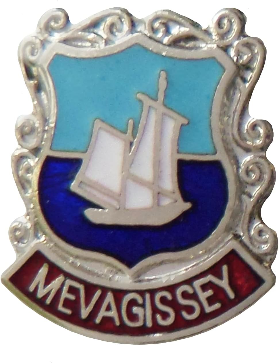 Amazon.com: Mevagissey - Cornwall Cornish Town Flag / Crest Pin Badge ...