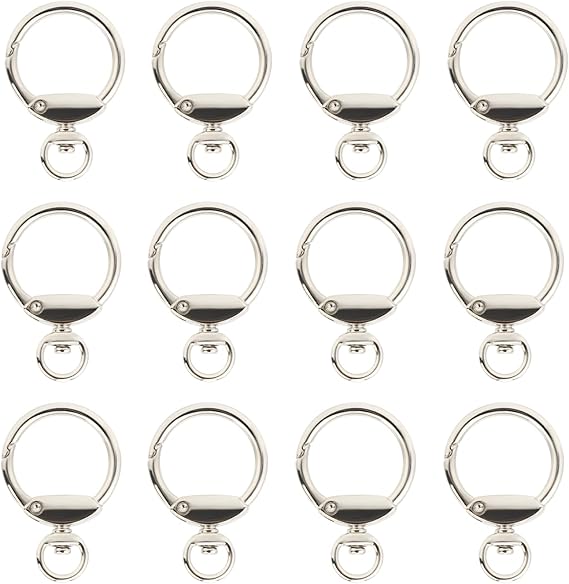 Amazon.com: 12pcs Round Spring Snap Hooks Swivel Ring Carabiner Clips ...