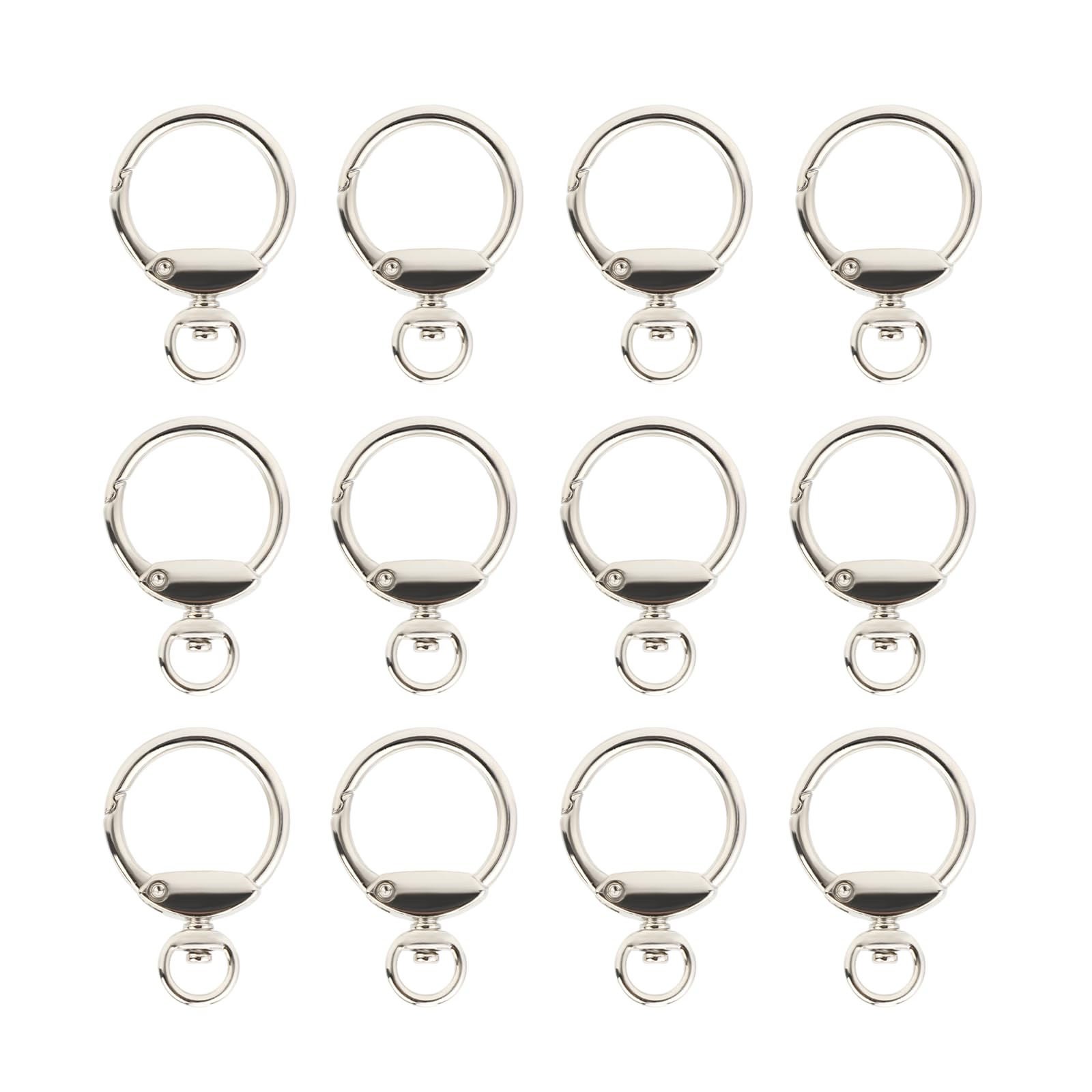 Amazon.com: 12pcs Round Spring Snap Hooks Swivel Ring Carabiner Clips ...
