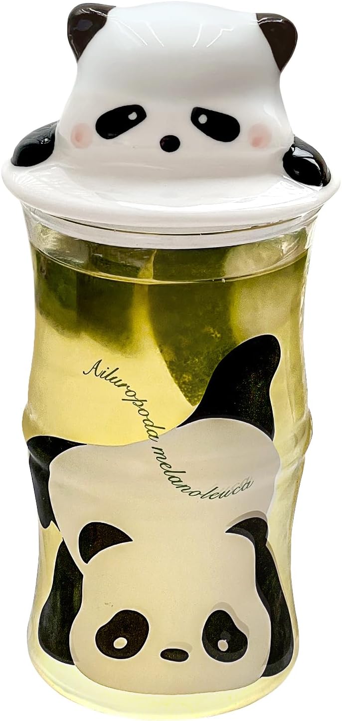 Amazon.com | Cididu Set of 4 Cute Glass Cups with Glass Straws 12 oz ...