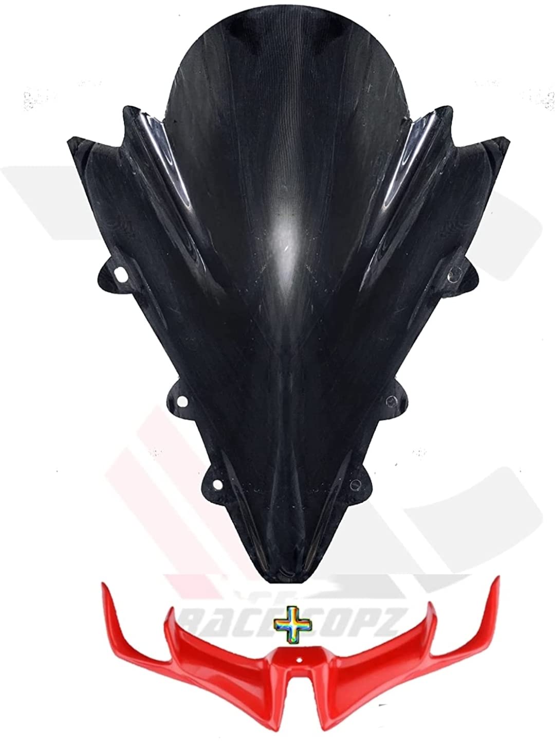 RACE COPZ Bolt Visor Black for Yamaha R15 V1 V2 S + Winglet 2.0 red ...
