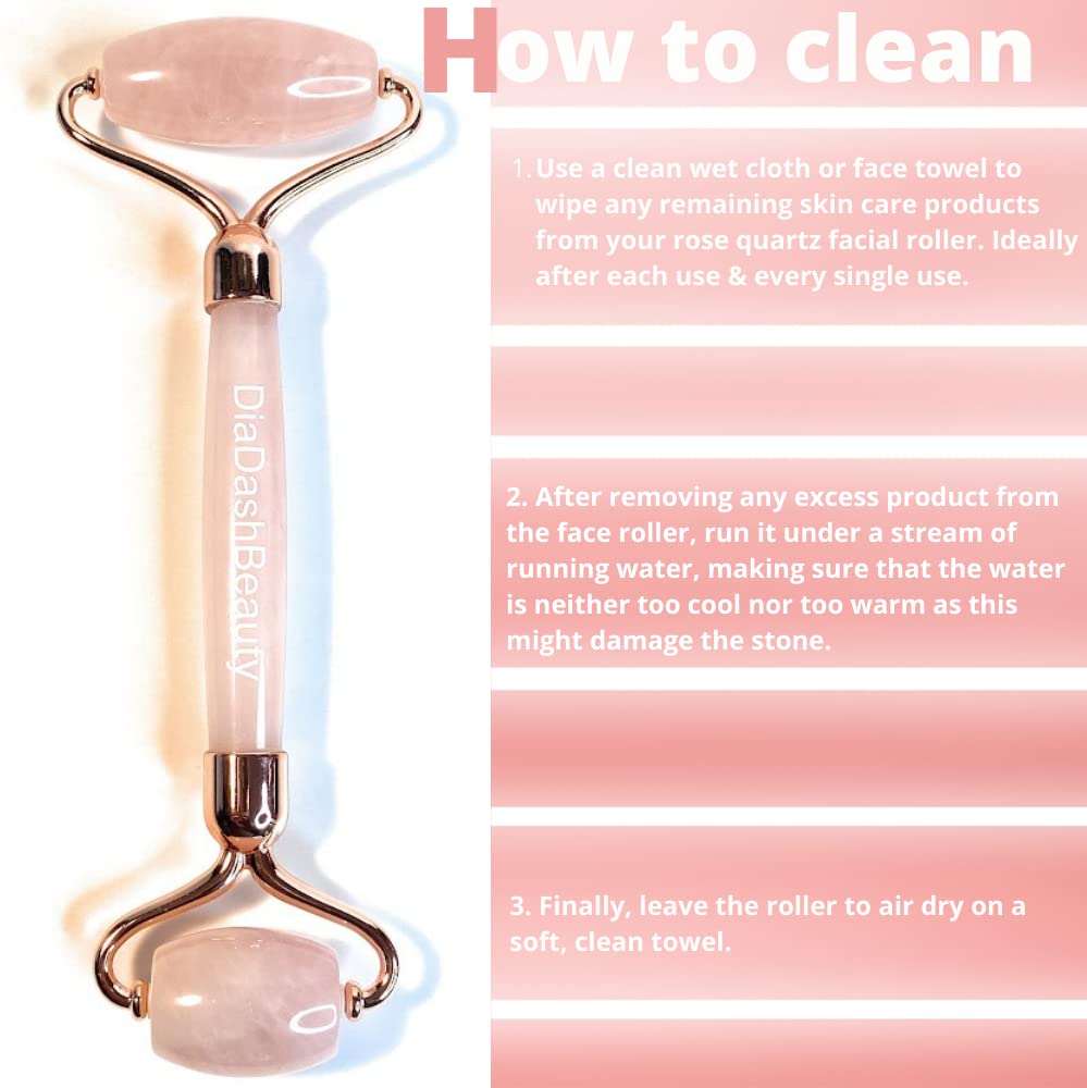 Rodillo de jade de cuarzo rosa rodillo facial de cuarzo rosa masajeador ...