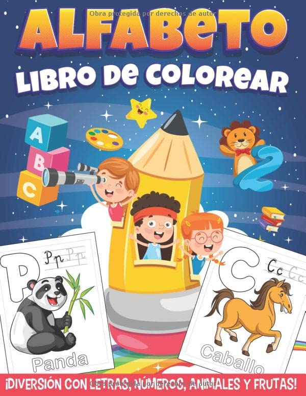 Alfabeto Animales Libro de colorear: 100 grandes Dibujos para colorear ...