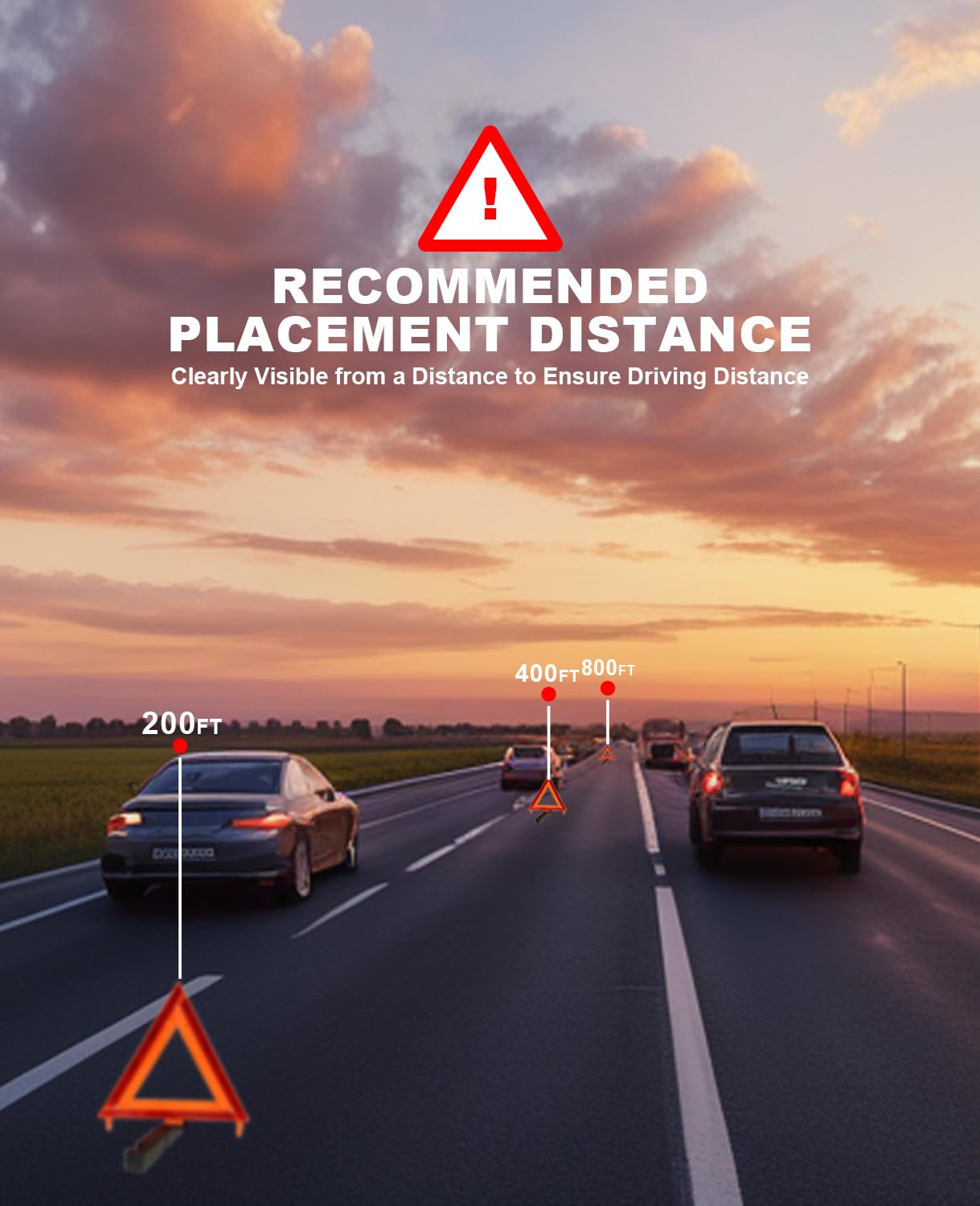 Snapklik.com : Aikko 3 Pack Warning Triangle DOT Approved Identical To ...