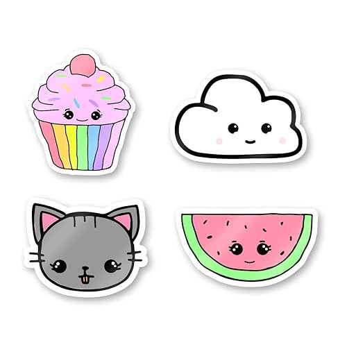 Amazon.com: Cute Face Sticker Pack - 3" Vinyl Stickers : Arts, Crafts ...