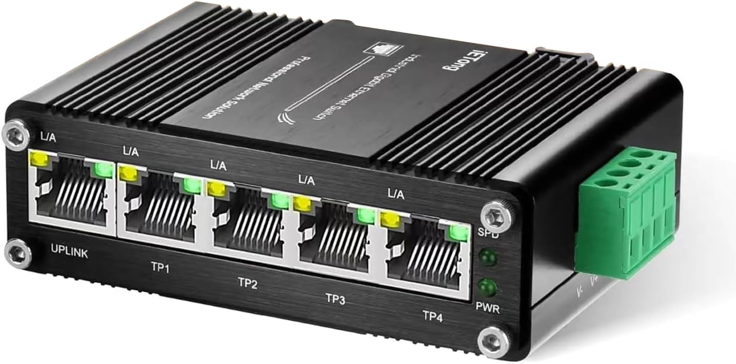 Amazon.com: Mini 5 Ports Gigabit Switch Industrial ,Din Rail Ethernet ...