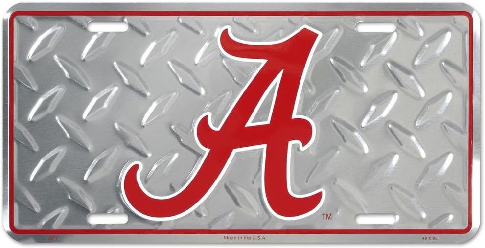 Amazon.com: Alabama Crimson Tide License Plate (Diamond Plate) : Automotive