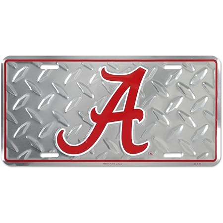 Amazon.com: Alabama Crimson Tide Mirror"A" Laser Cut License Plate ...