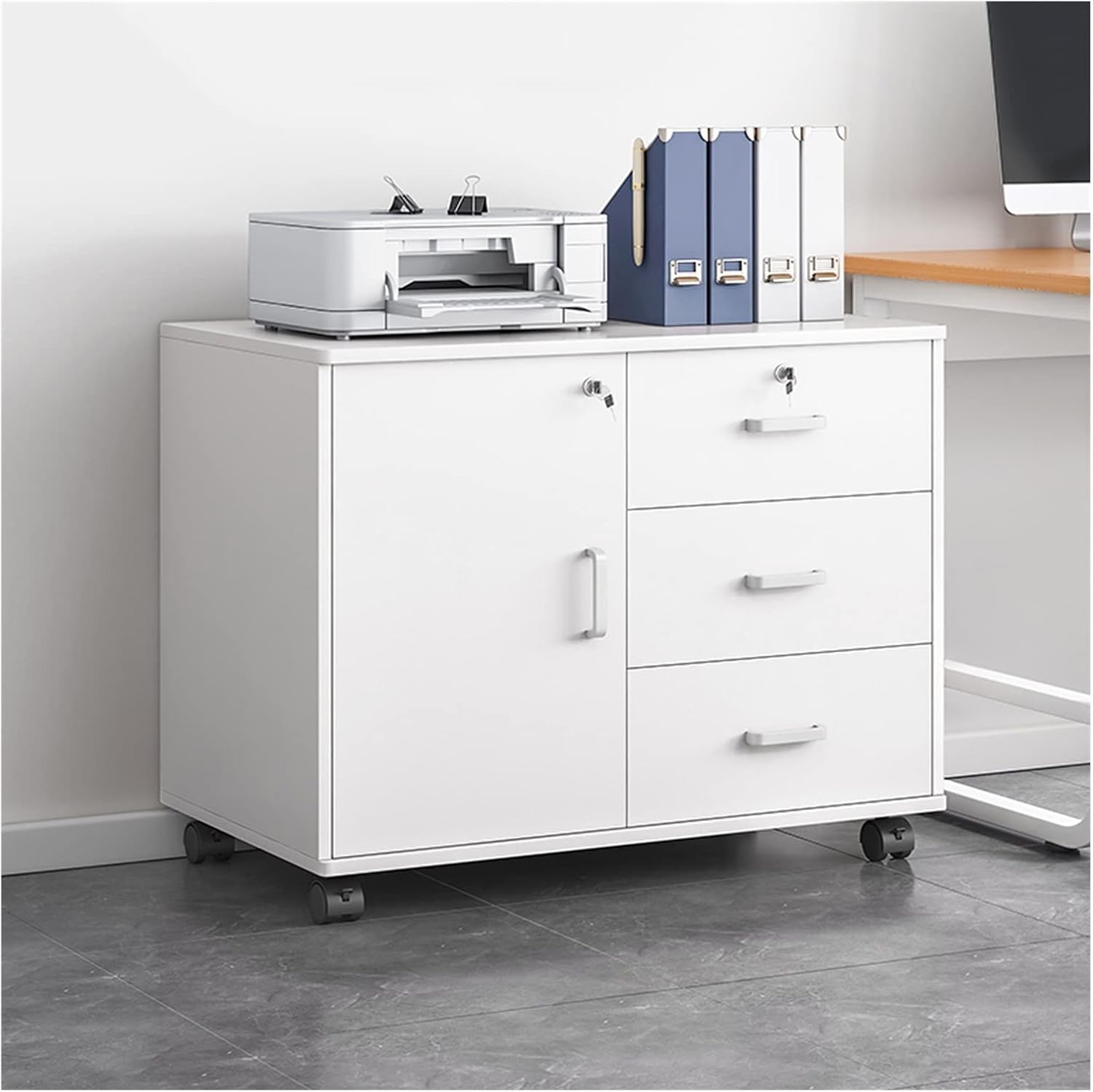 Buy DUSALA Wooden Side Cabinet, Modern Storage Cabinet, Floor Document ...