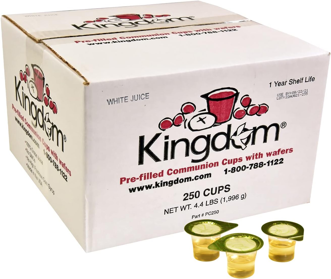 Amazon.com: Kingdom Prefilled Communion Cup with Wafers(500ct-white ...