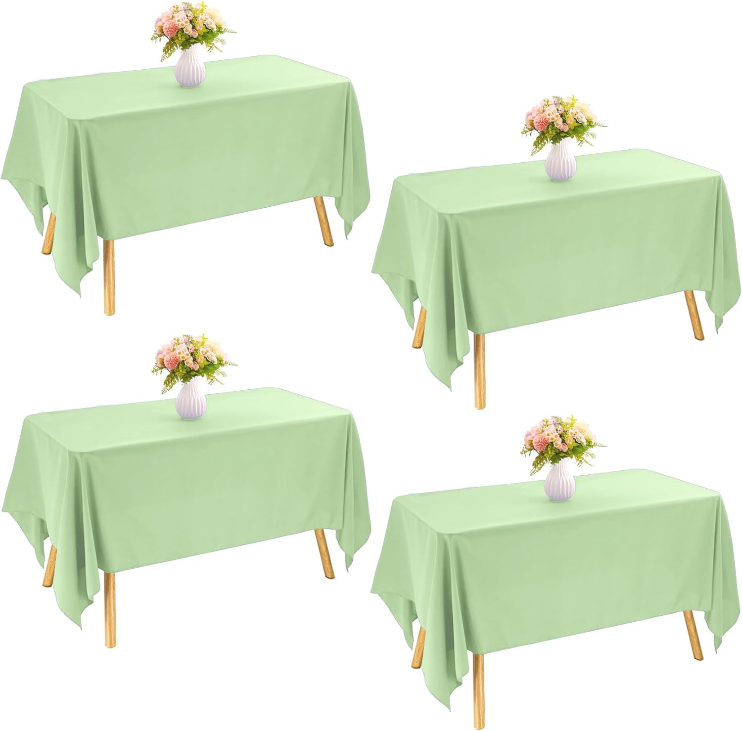 Amazon.com: JALANCY 4 Pack Rectangle Tablecloth 60x102 Inch Sage Green ...