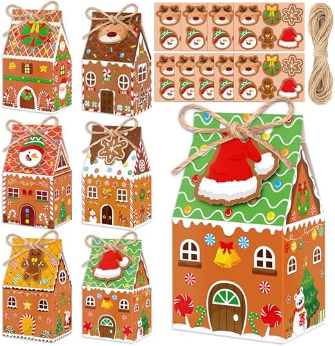 Amazon.com: Blulu 60 Set Small Christmas Cookie Boxes with Tags ...
