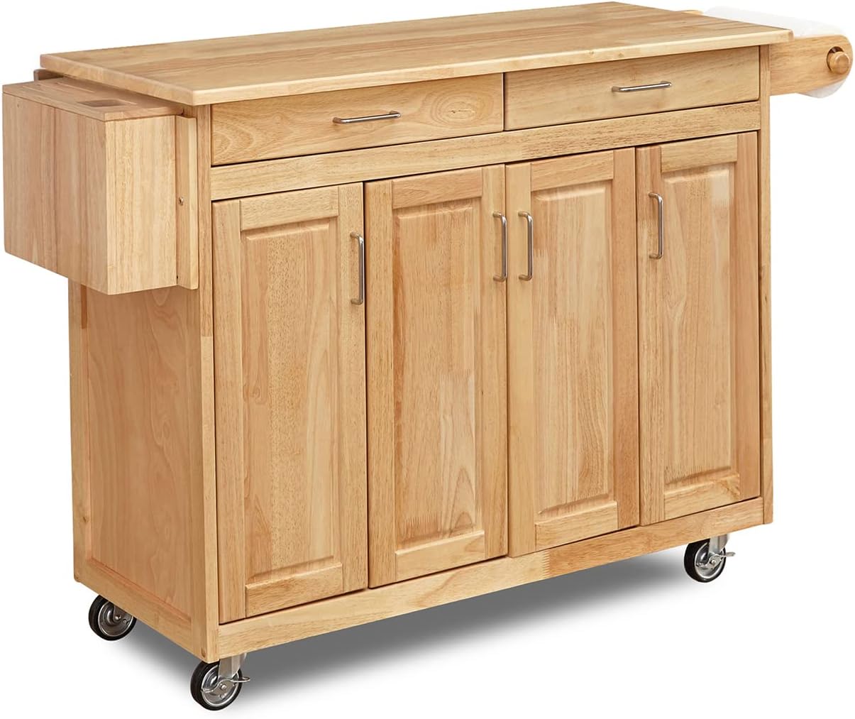 Amazon.com: Acme Kadri 2-Drawer Wooden Kitchen Cart with Bottom Shelf ...