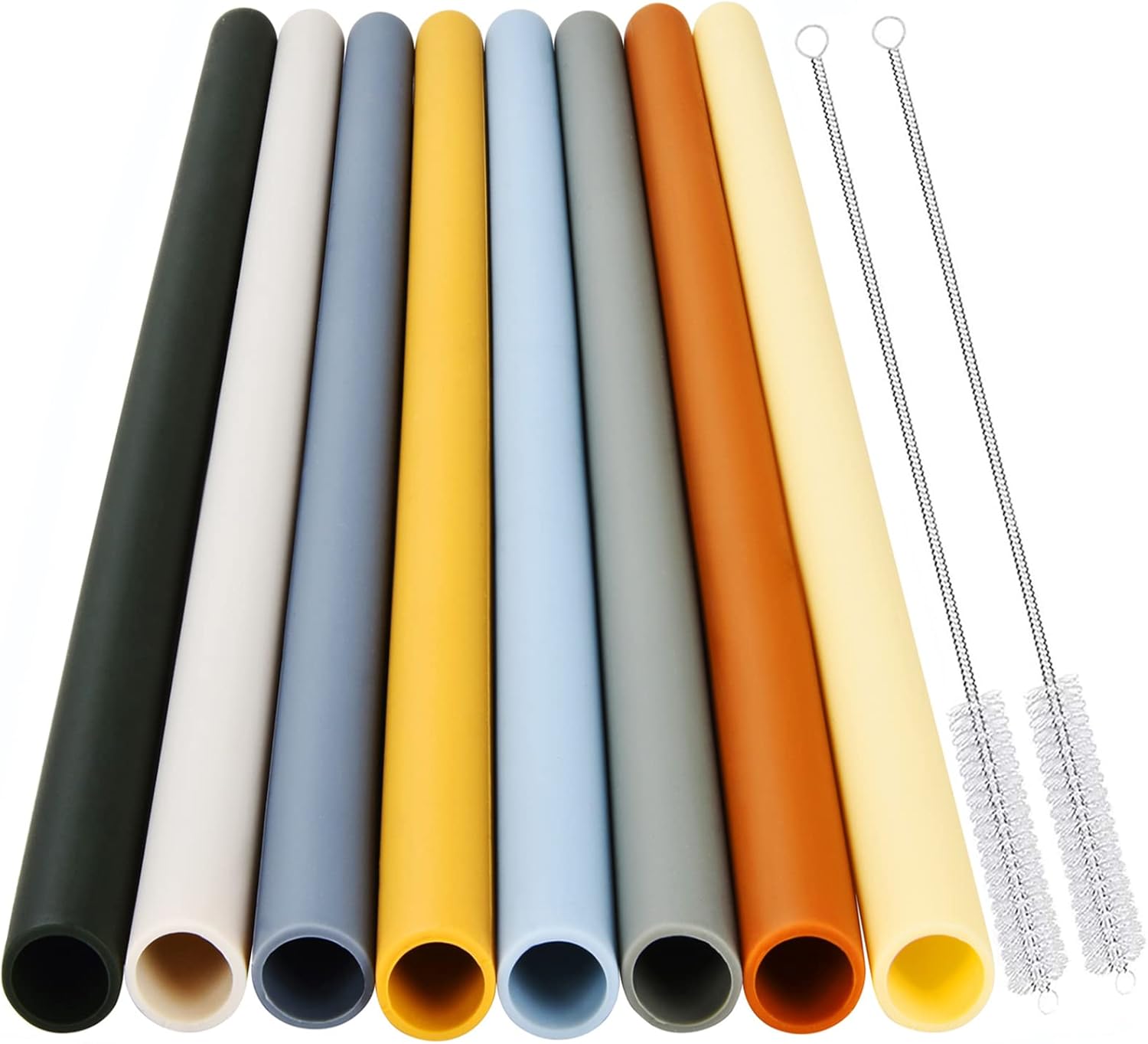 Amazon.com: ALINK 8-Pack Reusable Silicone Straws - Long Flexible ...