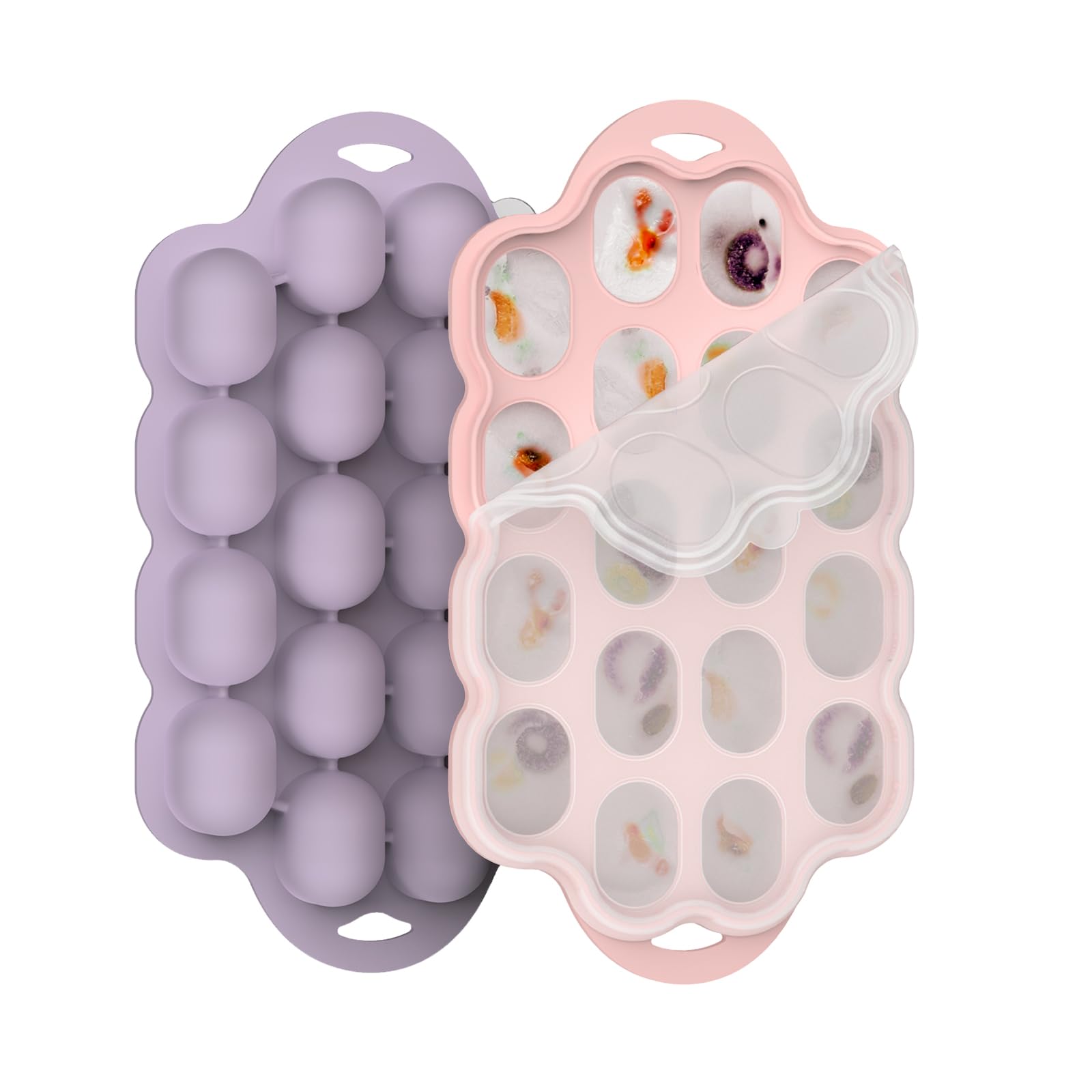 Amazon.com: Silicone Baby Food Freezer Tray 2 Pack, Small Ice Cube ...