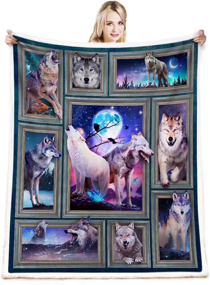 Amazon.com: CYREKUD Wolf Blanket,Wolf Gifts for Men Throw Blanket, Wolf ...