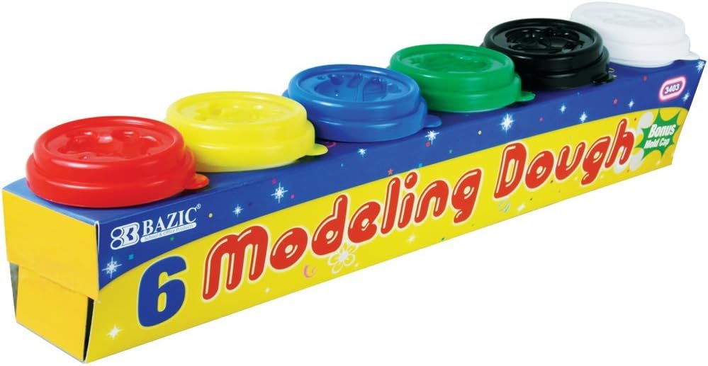 Amazon.com : Bazic Modeling Dough, 2 Oz, Multi Color, 6 per Pack (Case ...