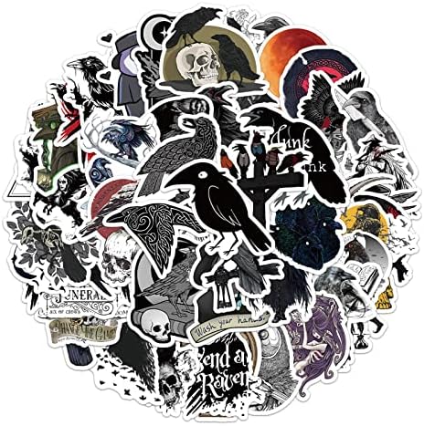 Amazon.com: 50pcs Crow Stickers Decals for Scrapbook, Raven Bird ...