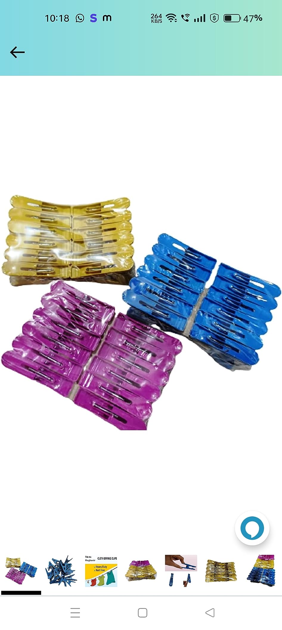 DAIDSUKE® Plastic (Pack of 12) Pieces Heavy Quality Clothes Clips Cloth ...