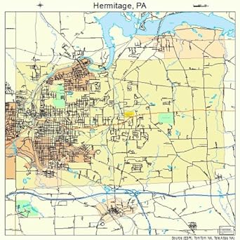 Amazon.com : Large Street & Road Map of Hermitage, Pennsylvania PA ...