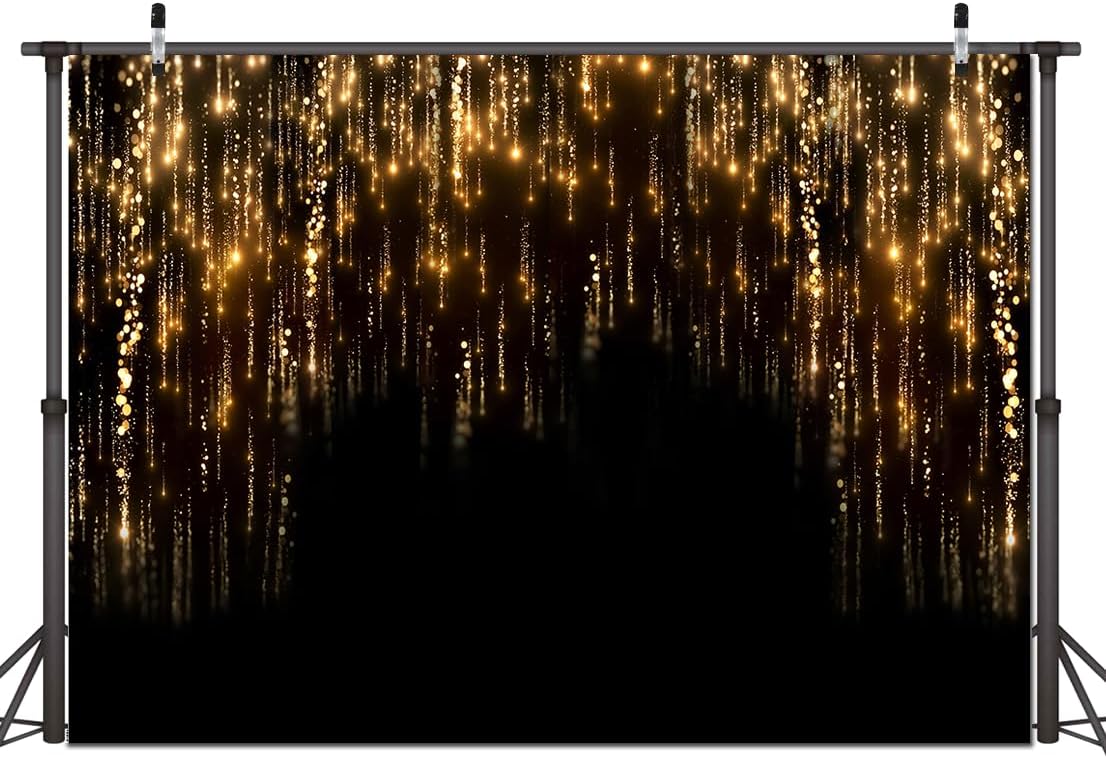 Amazon.com : Dudaacvt 7x5ft Black and Gold Backdrop Birthday Backdrop ...