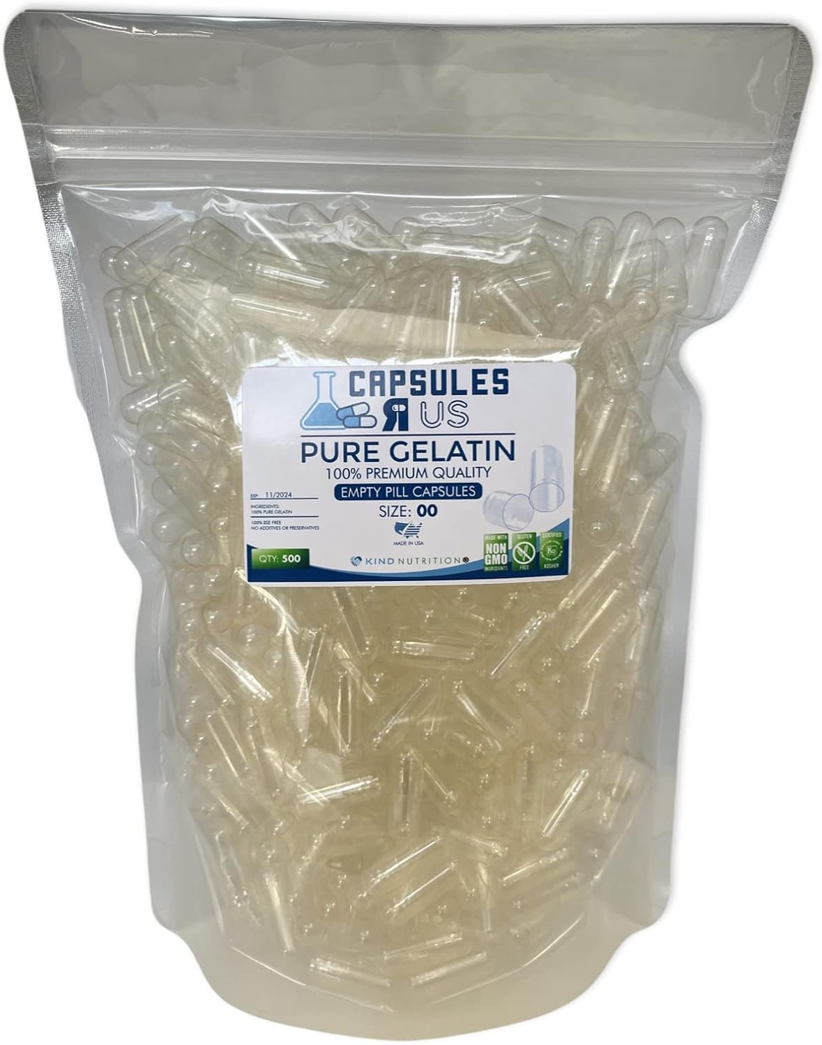 Amazon.com: YBW Empty 00 Clear Gelatin Capsules – Fast Dissolving ...