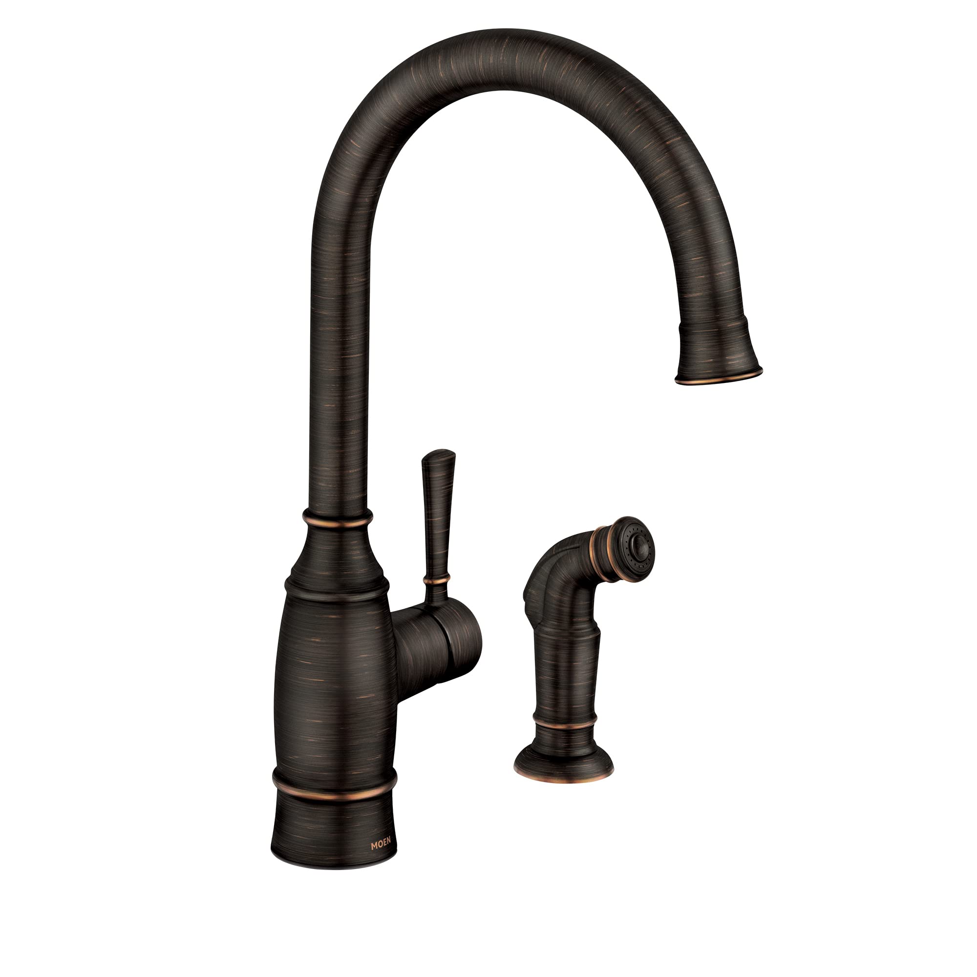 Moen 87506BRB Noell Single-Handle Standard Kitchen Faucet with Side ...