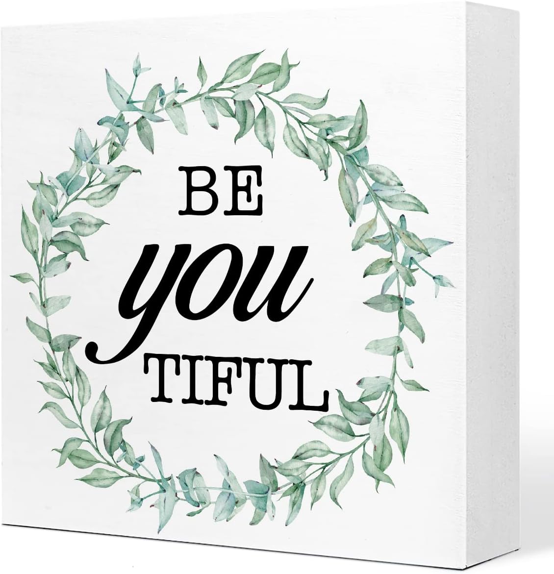 Amazon.com: Be You Tiful Wooden Box Sign,Inspirational Wooden Block ...