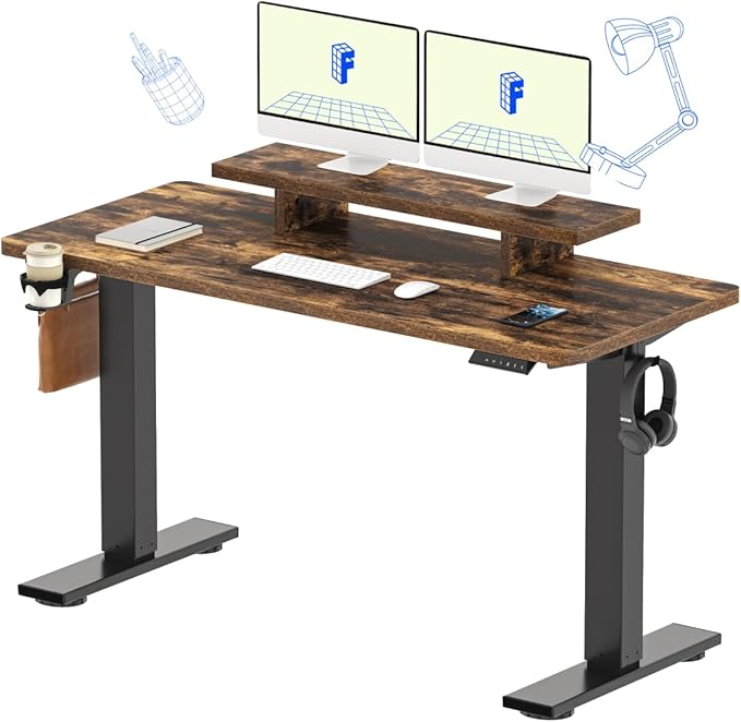 Amazon.com: FLEXISPOT Standing Desk with Monitor Stand, 55 x 24 Inches ...