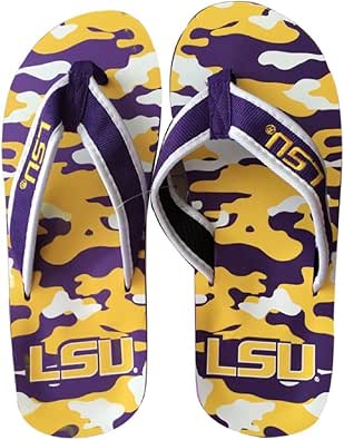 Amazon.com | LSU Purple and Gold Flip Flop Thong Sandals for Women or ...