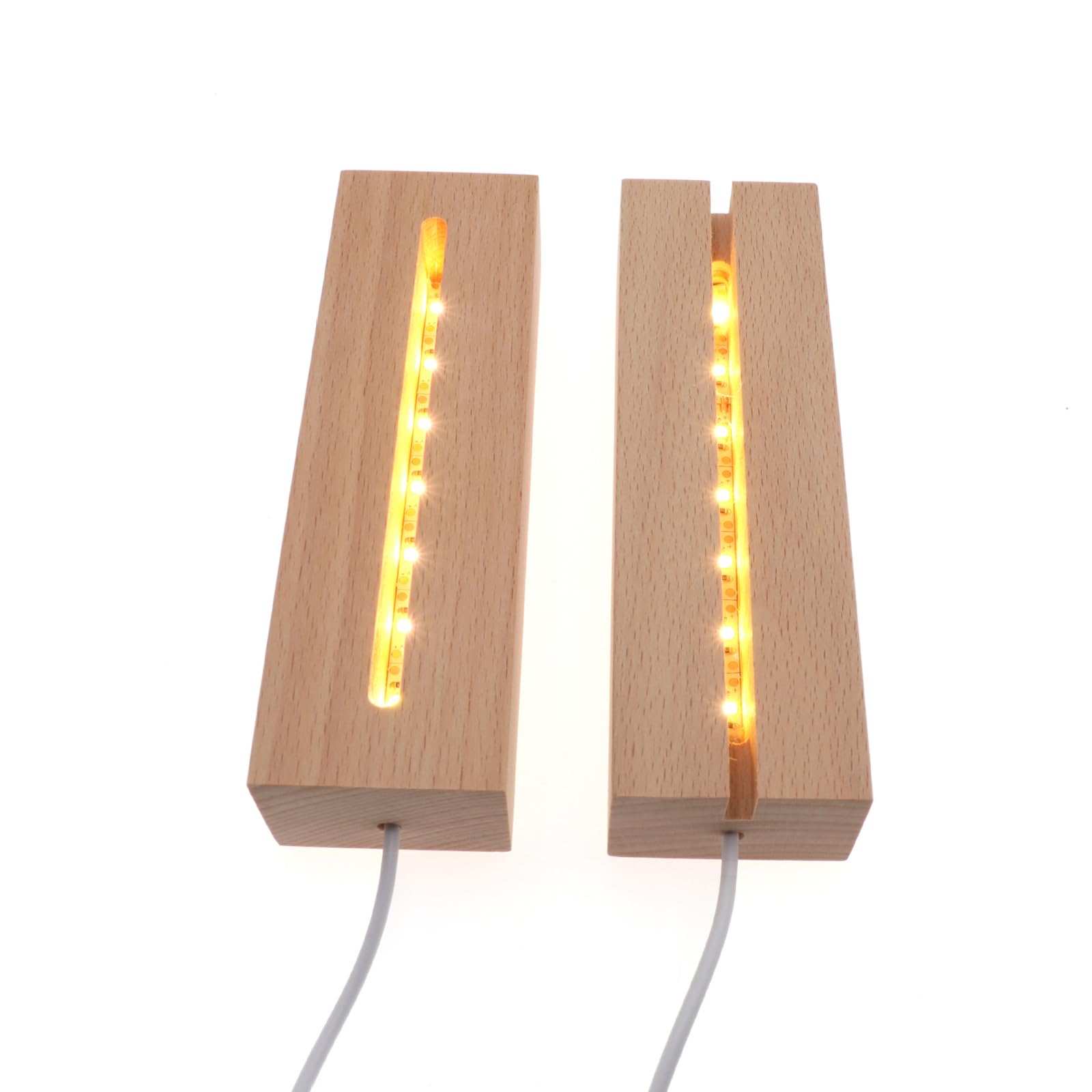 6 Inches Led Light Base Rectangle Display Stand Wood Rectangle Display ...