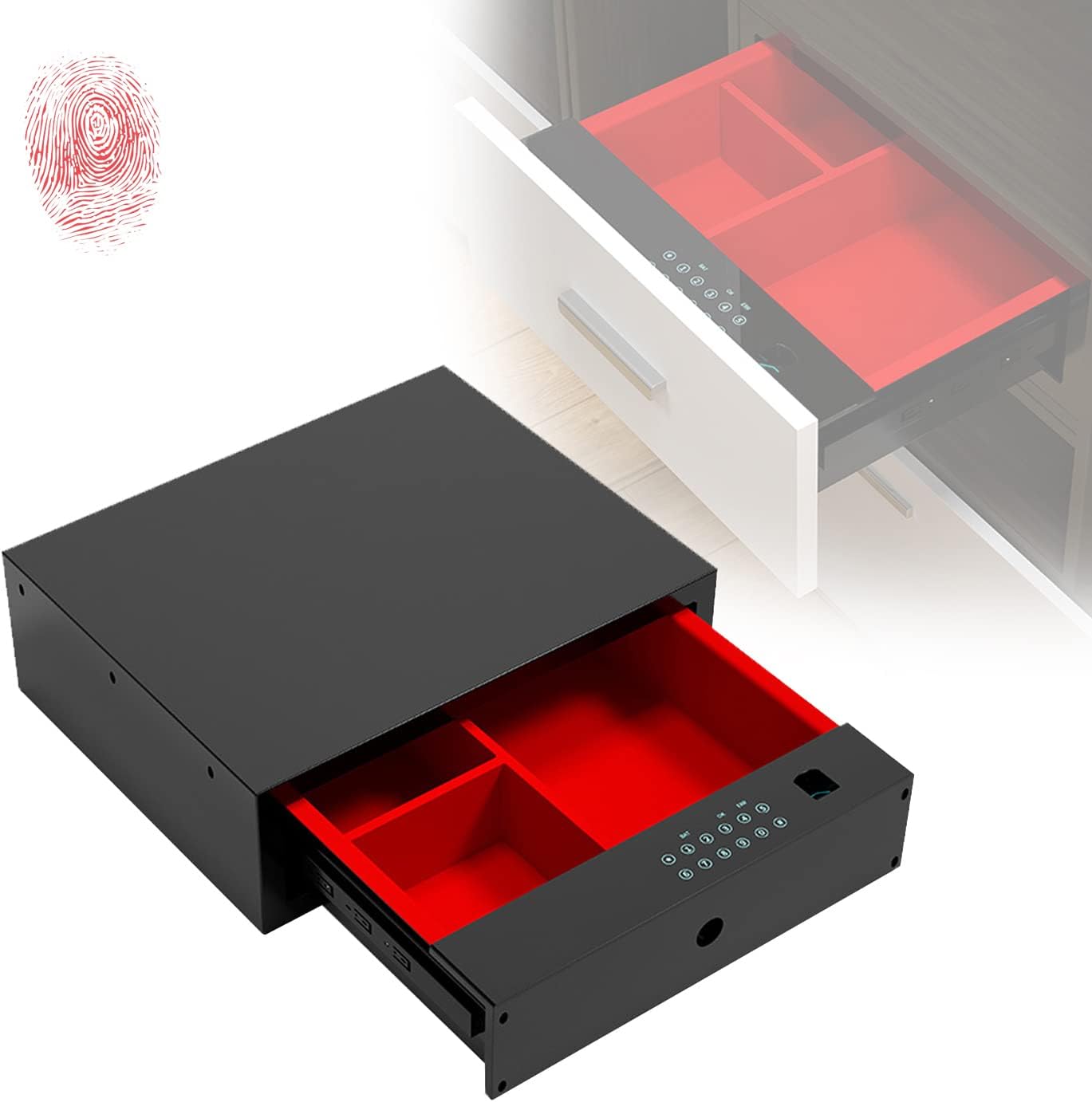 Steel Fingerprint Code Box - Digital Touch Touchscreen, Small Hidden ...