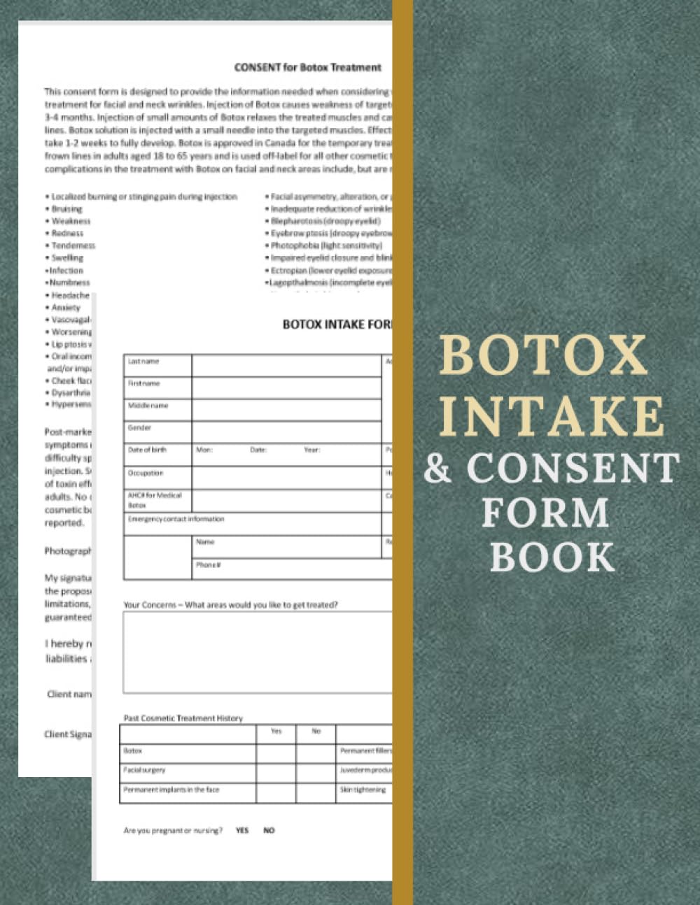 Botox Intake & Consent Form Book: for Aestheticians , Botulinum Toxin ...