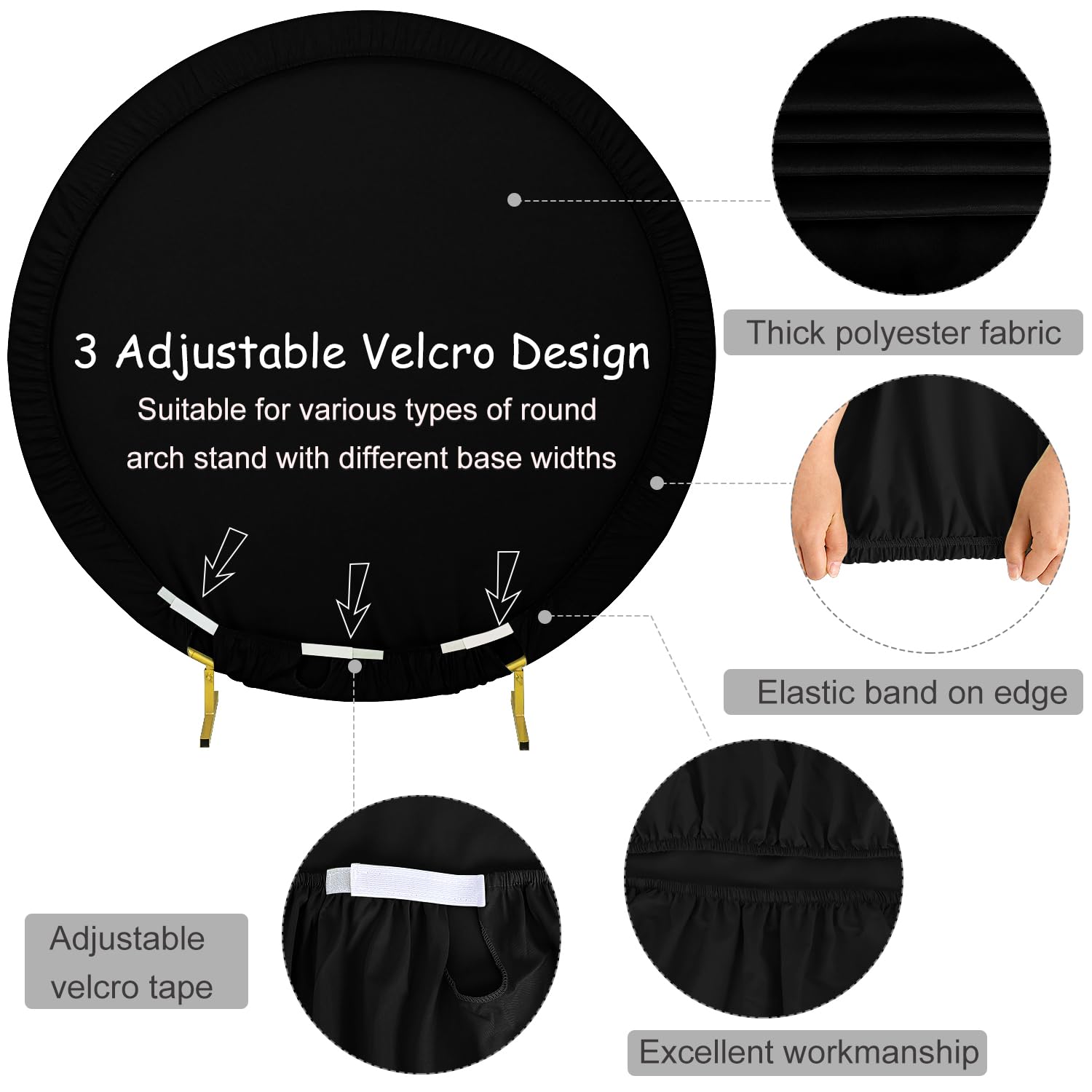 Snapklik.com : 6FT Round Wedding Arch Cover For 6FT Circle Arch Stand ...