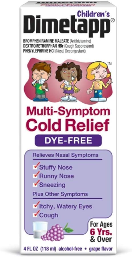 Amazon.com: Dimetapp Children's Multi-Symptom Cold Relief Dye-Free ...
