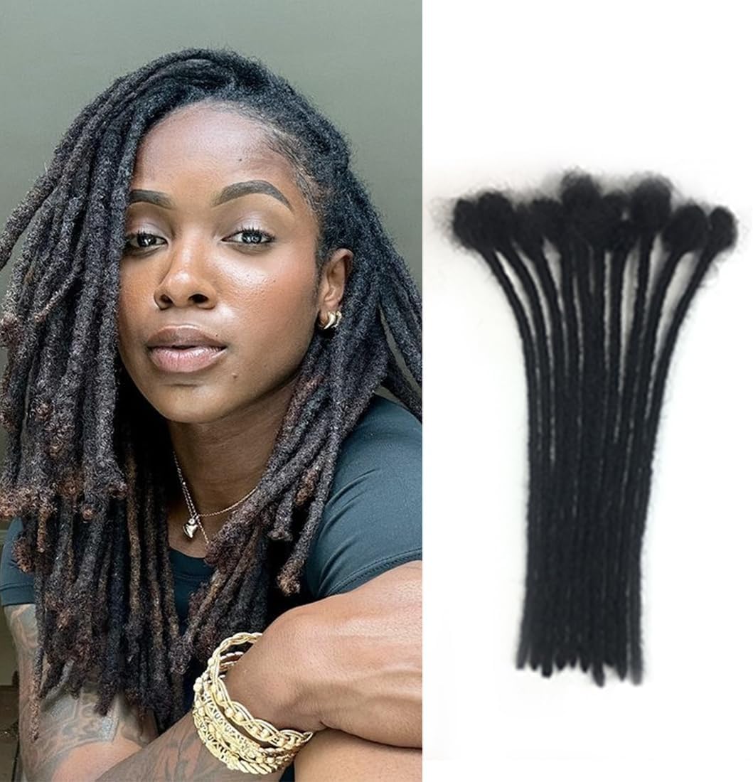 Amazon.com : Loc Extensions Human Hair 10 Inch 20 Strands 0.6cm Width ...
