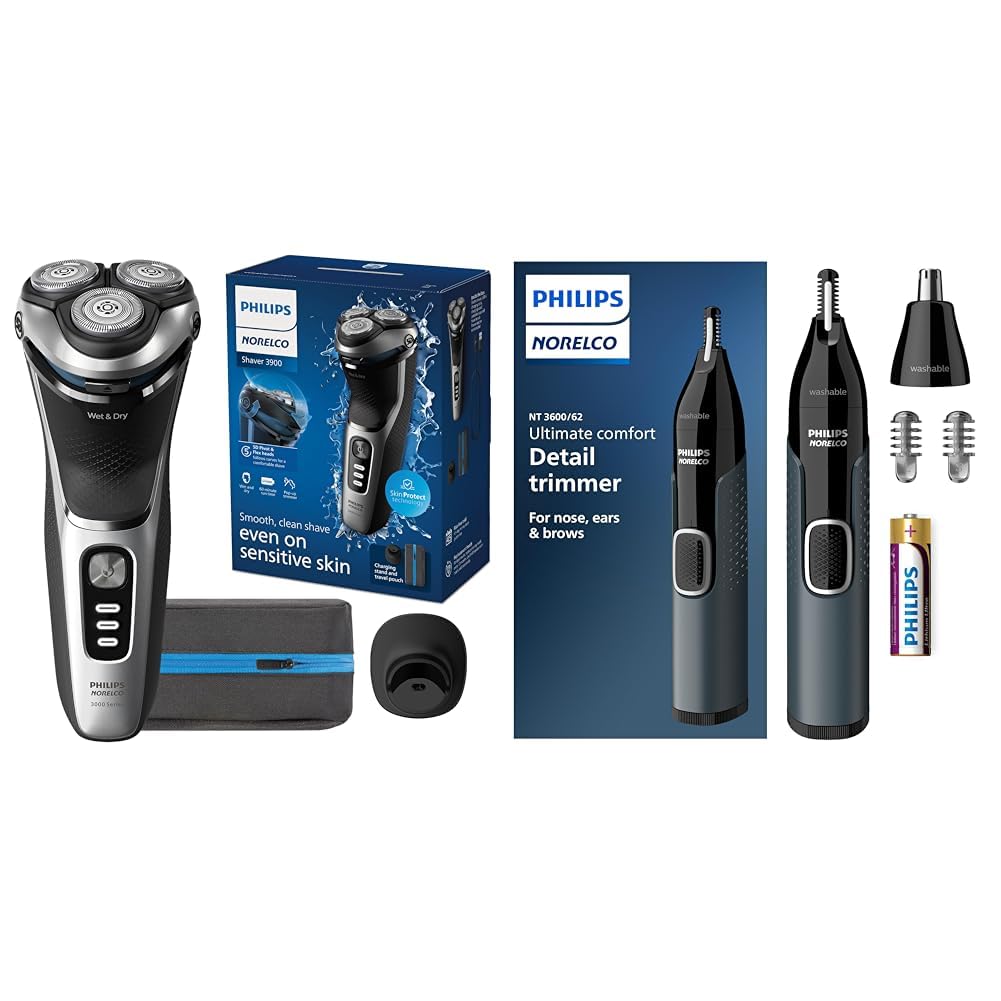 Amazon.com: Philips Norelco Shaver 3900, Rechargeable Wet & Dry Shaver ...